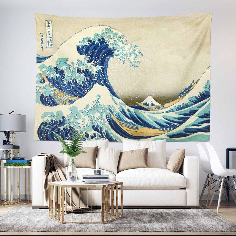 The Great Wave off Kanagawa Wall Tapestry|katsushika Hokusai Painting ...