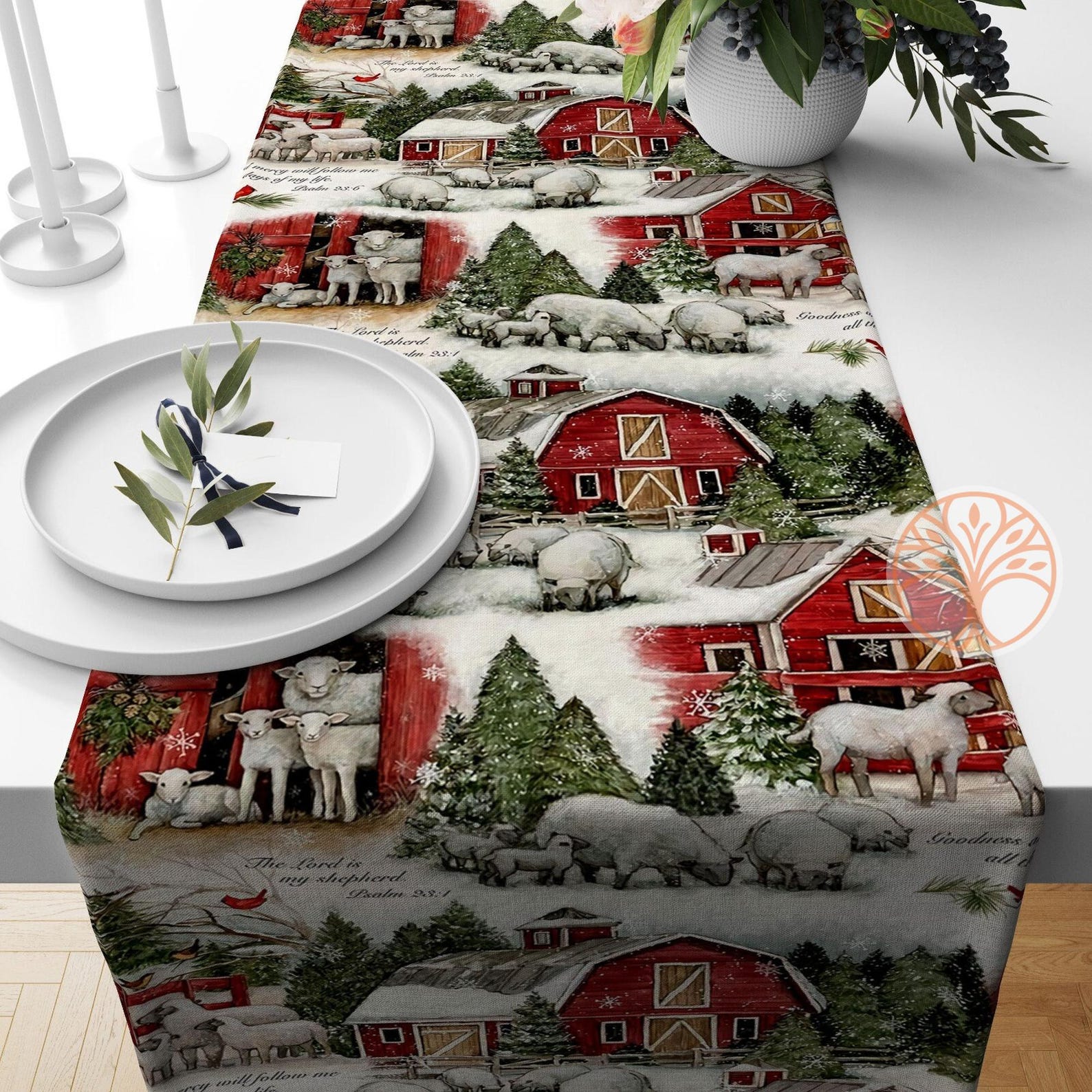 Winter Trend Table Runners|snow, Houses and Trees Table Decor|snowman ...