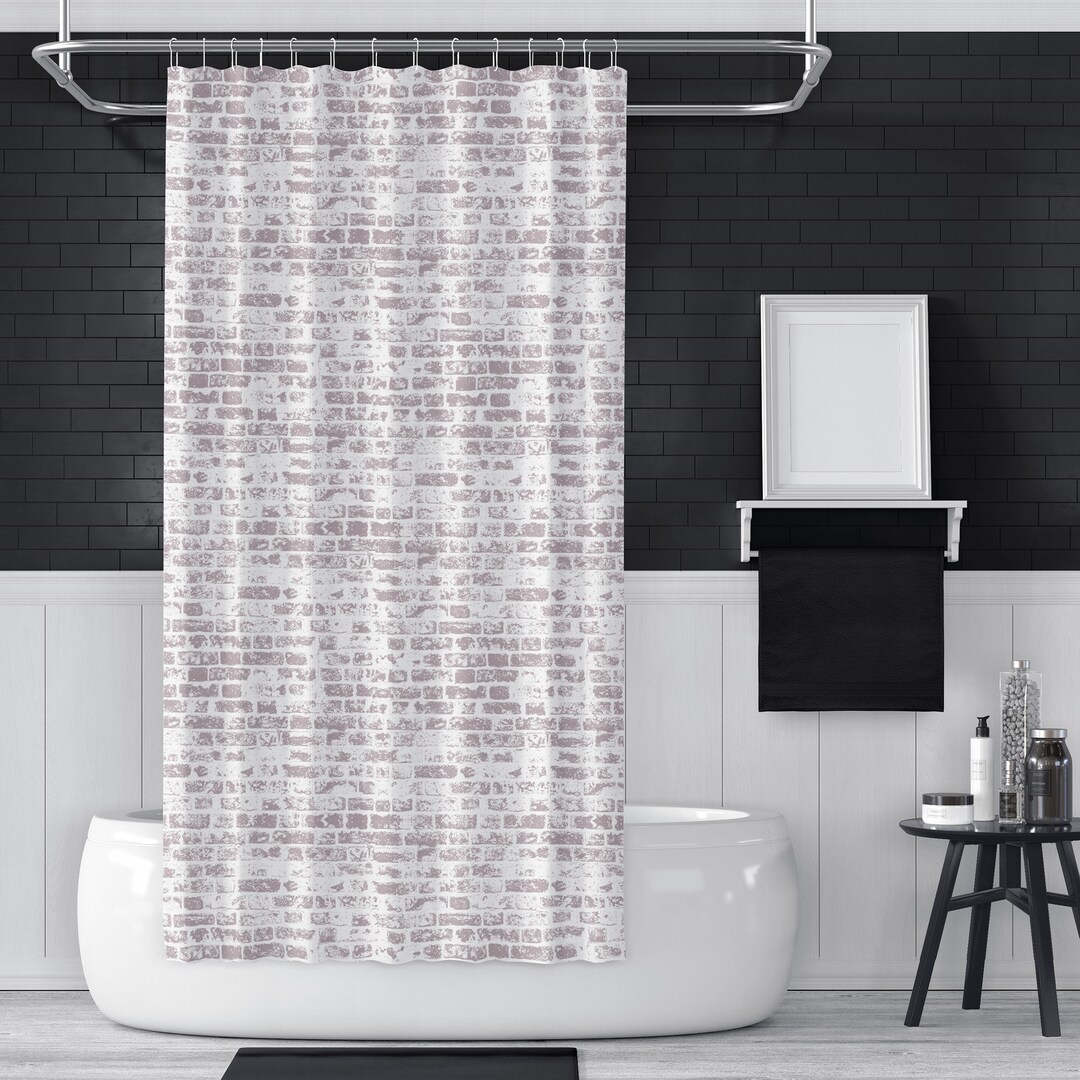 Brick Pattern Shower Curtain|water and Stain Repellent Bathroom Curtain ...