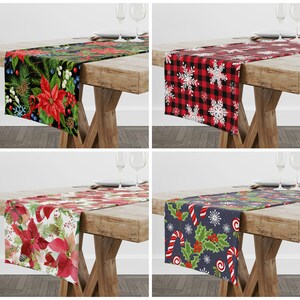 Christmas Table Runners|xmas Flower Table Runner|winter Trend Home ...