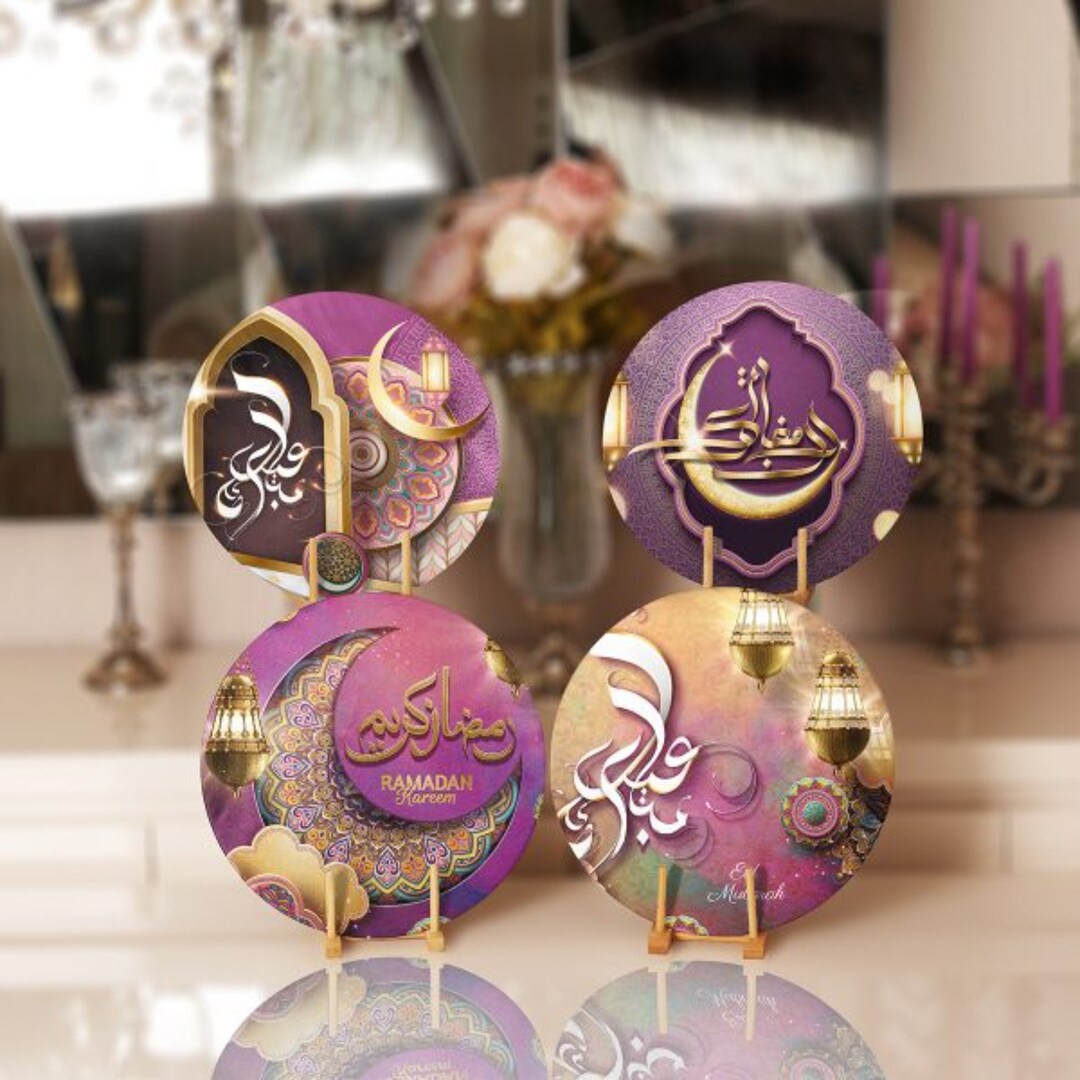 Islamic Placemat|set of 4 Ramadan Supla Table Mat|eid Mubarak Round ...