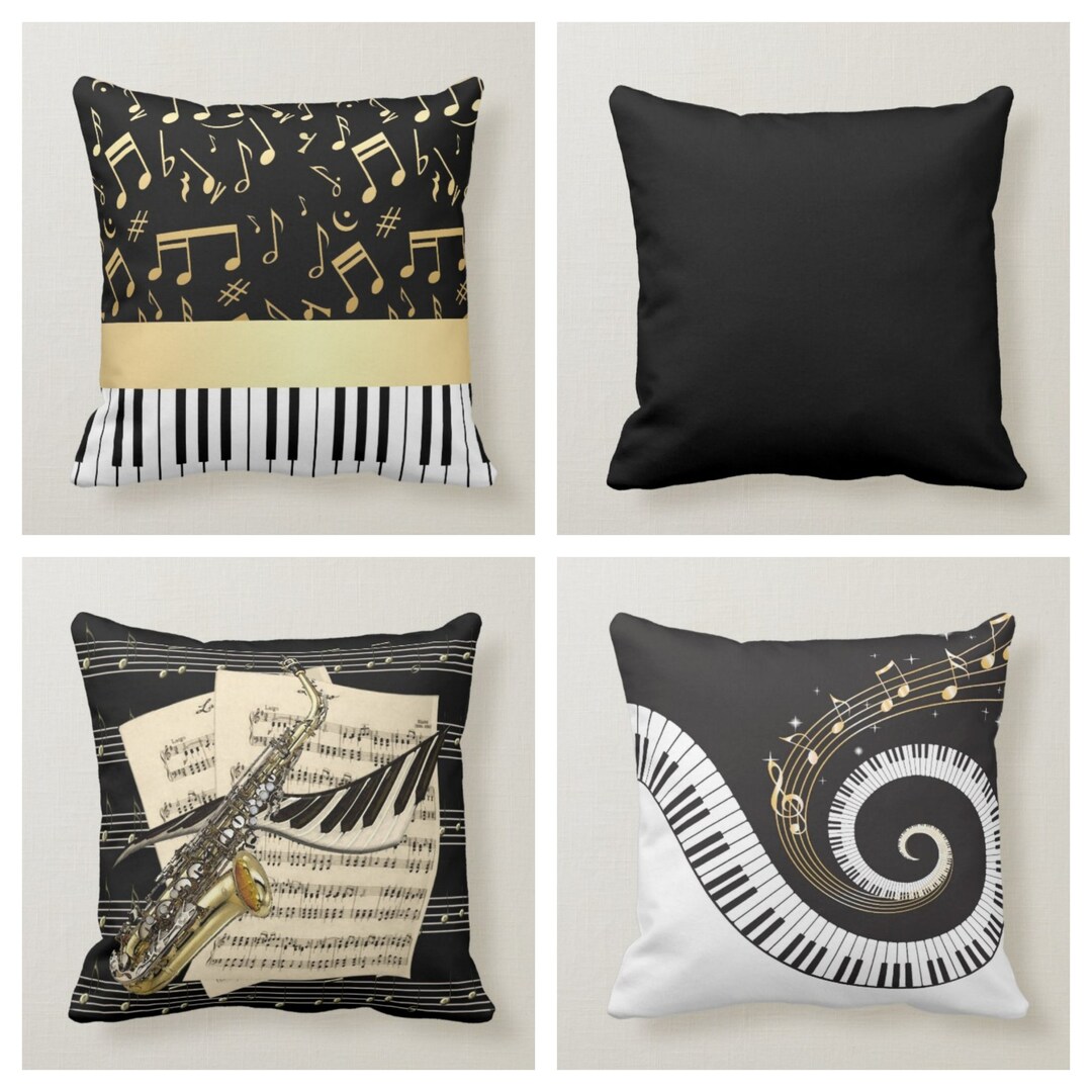 Musical Pillow Casemusic Instrument Pillow Covermusical Note - Etsy