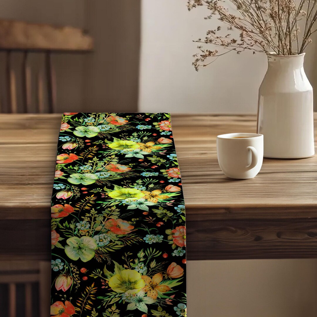 Flower Theme Runner|boho Table Runner|farmhouse Runner|table ...