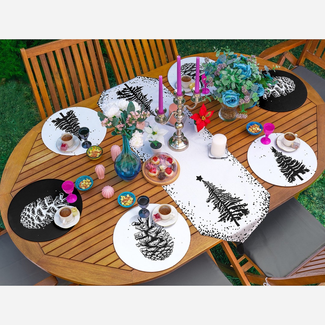 Winter Runner & Placemat Set|christmas Table Decor|set of 6 Supla Table ...
