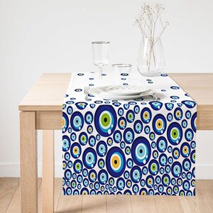 Evil Eye Table Runner|good Luck Table Runner|symmetrical Pattern All ...
