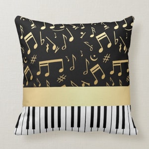 Musical Pillow Casemusic Instrument Pillow Covermusical Note - Etsy