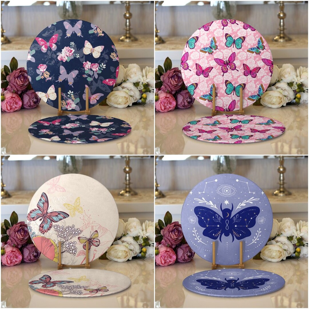 Butterfly Placemat|set of 2 Butterfly Supla Table Mat|decorative Round ...