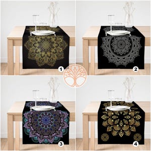 Tiled Mandala Table Runner|high Quality Suede Geometric Table Runner ...