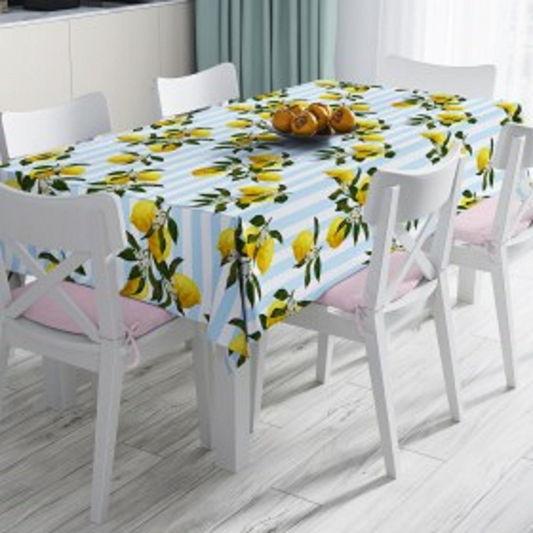 Lemon Tablecloth|high Quality Floral Lemon Table Cover|lemon Tree Home ...