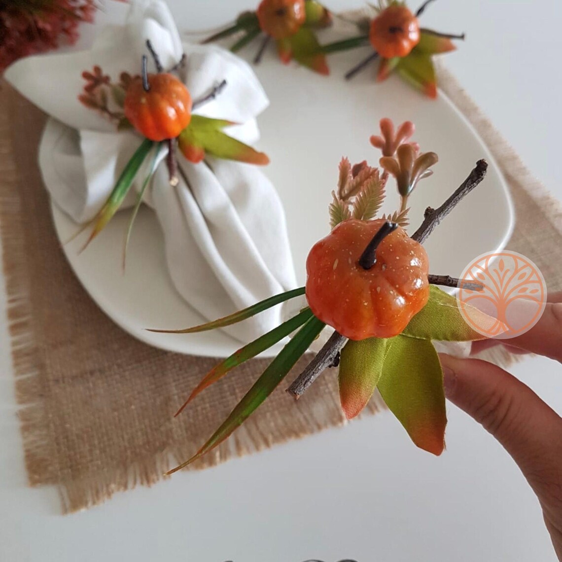 Pumpkin Napkin Ring|fall Trend Napkin Holder|cute Pumpkin Table Top ...