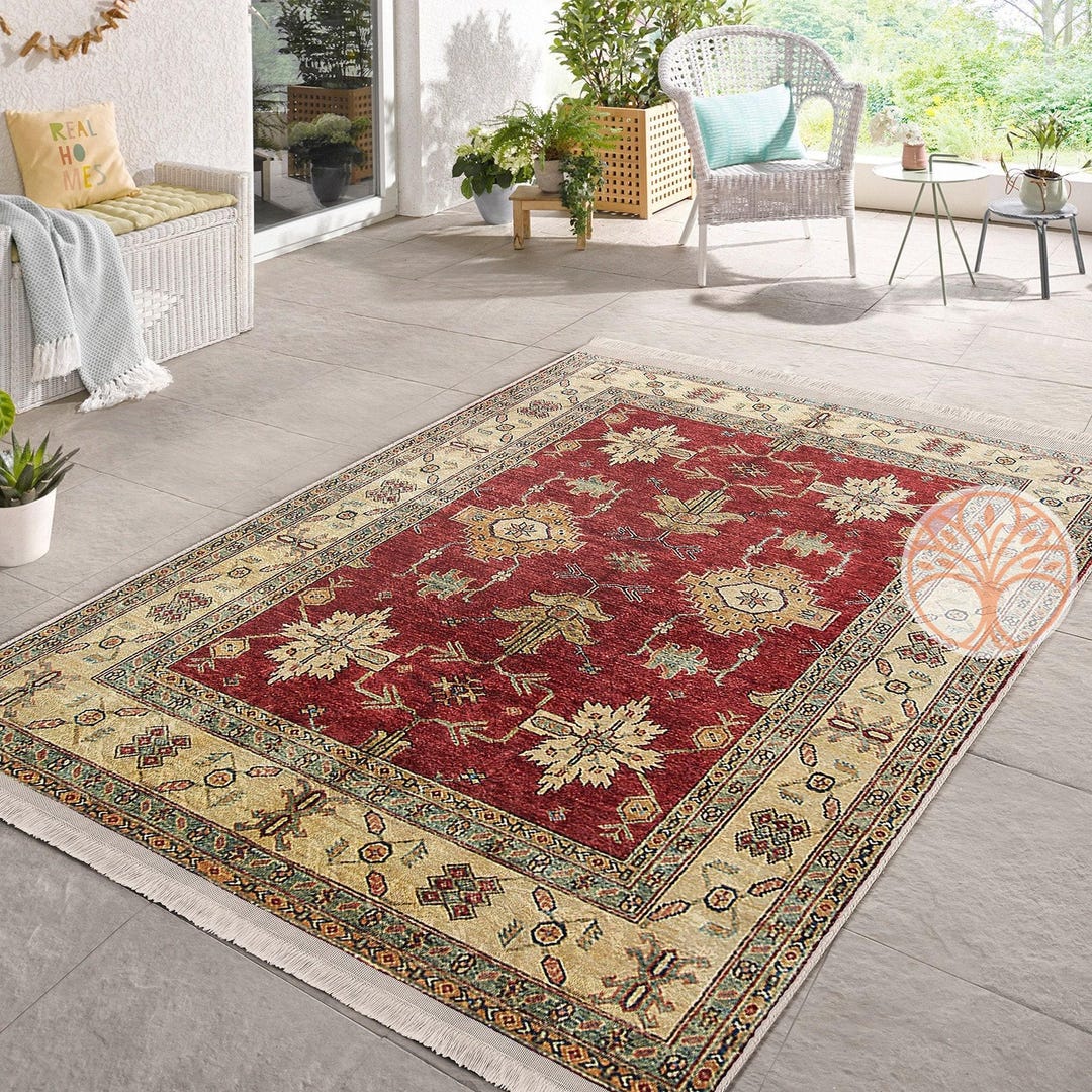 Traditional Area Rugethnic Multi-purpose Anti-slip Geometric ...