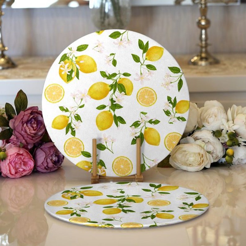 Lemon Placematset of 2 Lemon Table Matround Lemon Tree - Etsy