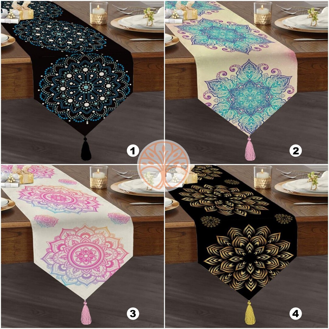 Tiled Mandala Table Runner|high Quality Triangle Dining Table Runner ...
