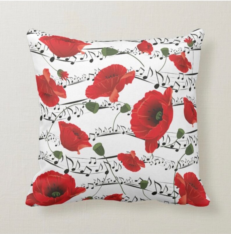 Red Poppy Pillow Coversred Floral Cushion Casesdecorative - Etsy