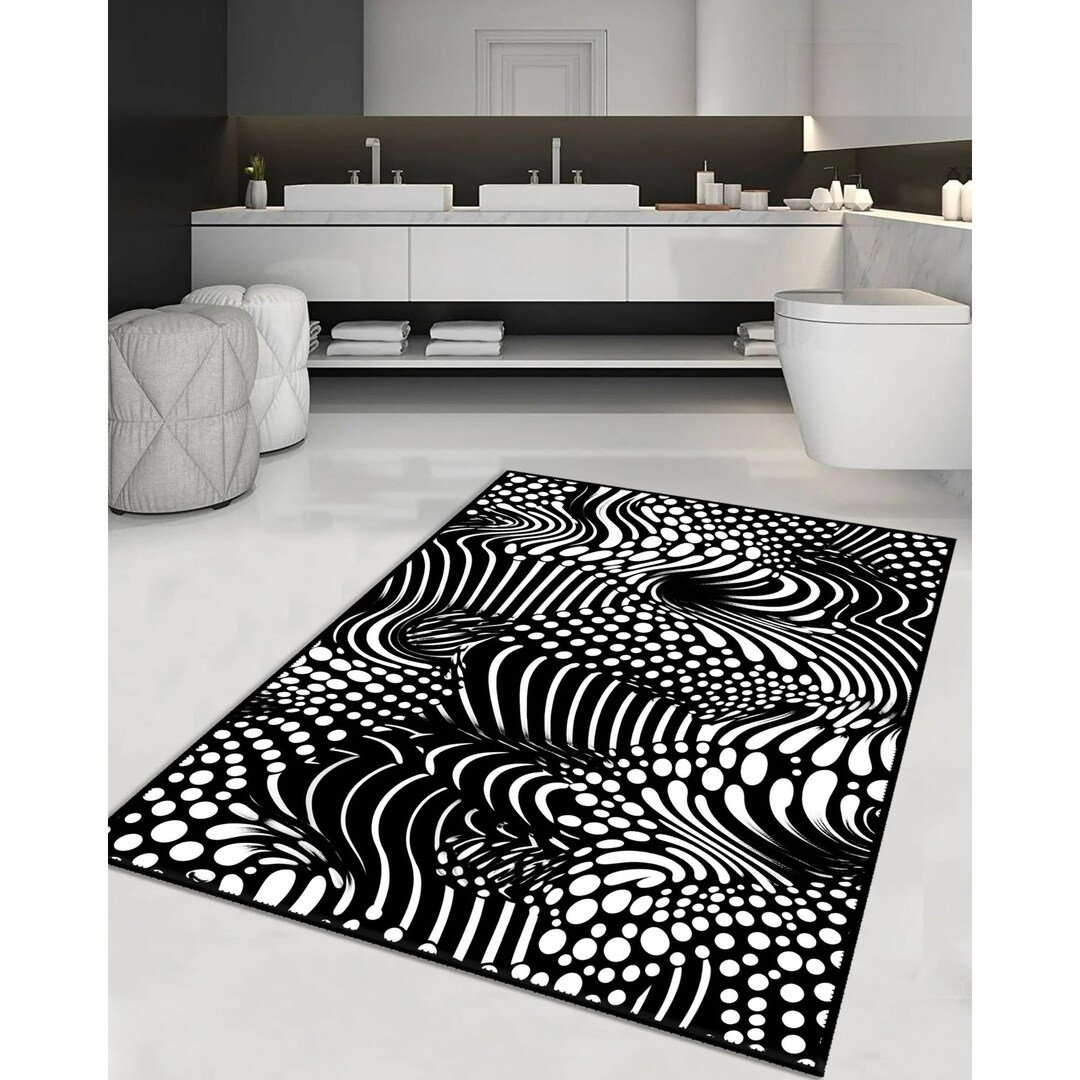 Optical Illusion Rug|black White 3D Illusion Area Rug|illusion Carpet ...