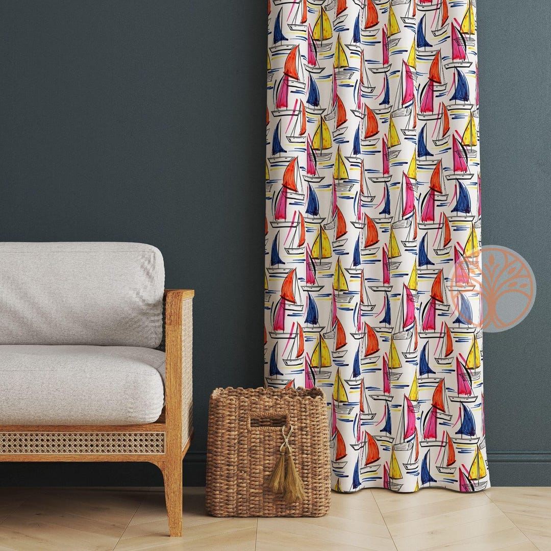 Nautical Curtain|thermal Insulated Window Treatment|decorative Coastal ...