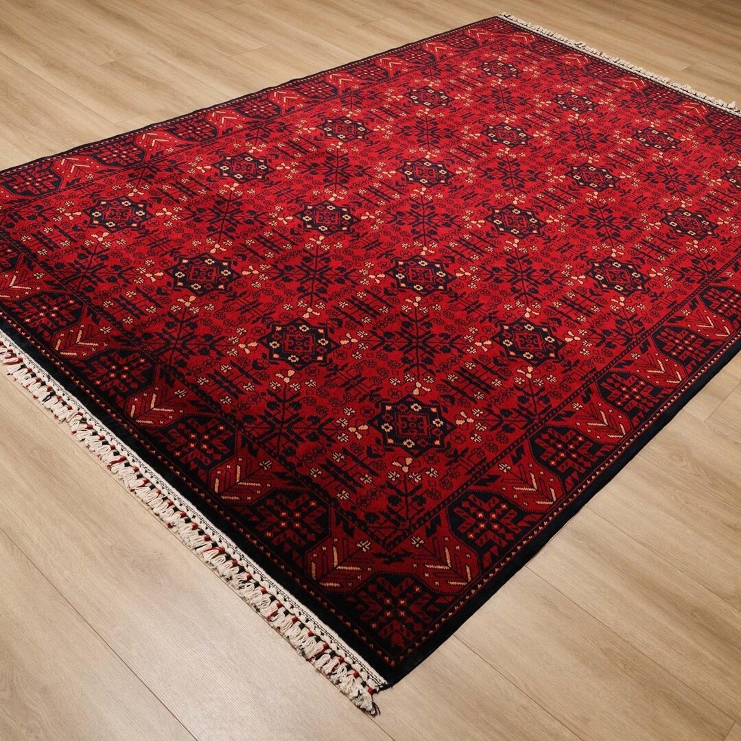 Red Afghan Carpetethnic Authentic Farmhouse Multi-purpose - Etsy