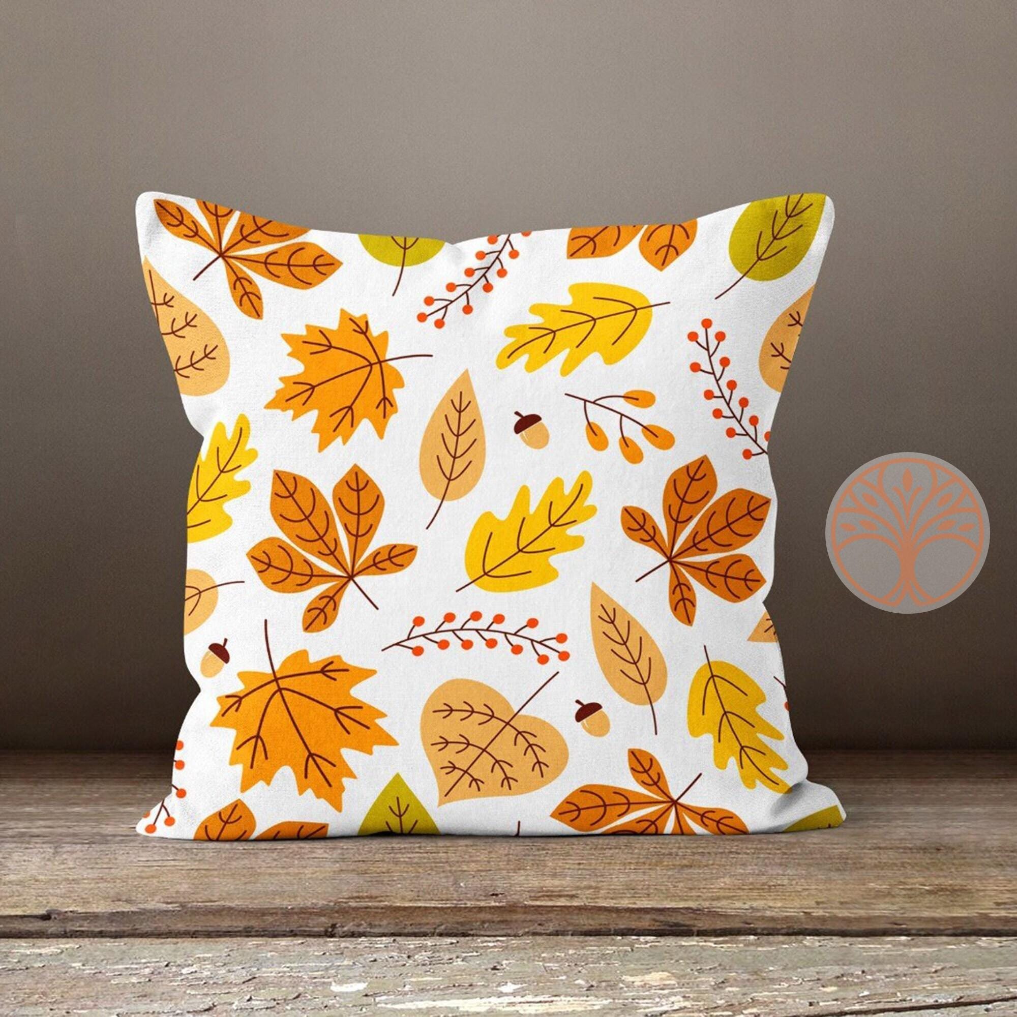 Fall Trend Pillow Cover|autumn Cushion Case|dry Leaves Throw Pillowtop ...