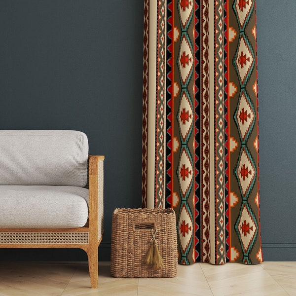 Aztec Print Curtain - Etsy