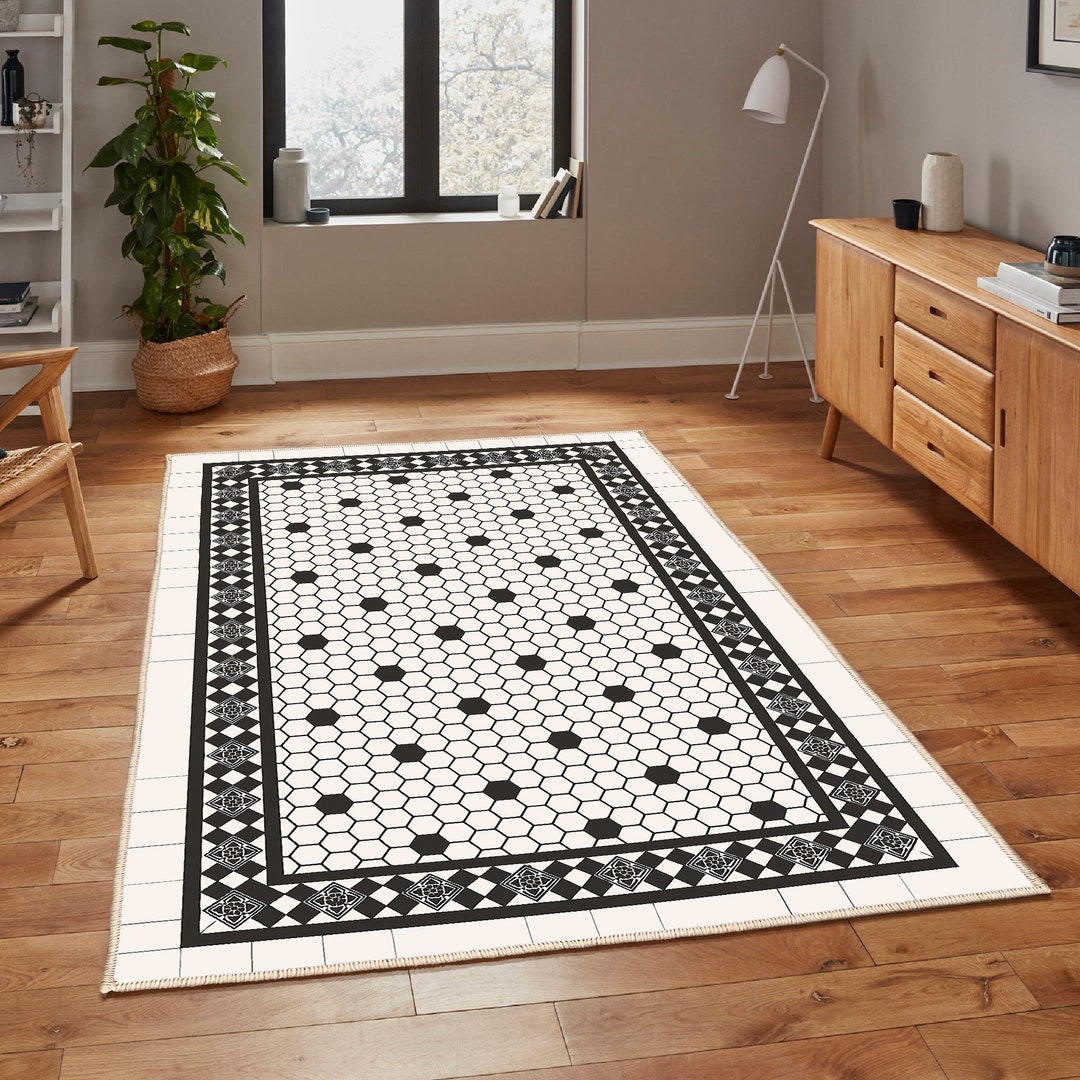 Hexagon Pattern Rughoneycomb Print Living Room Ruggeometric ...