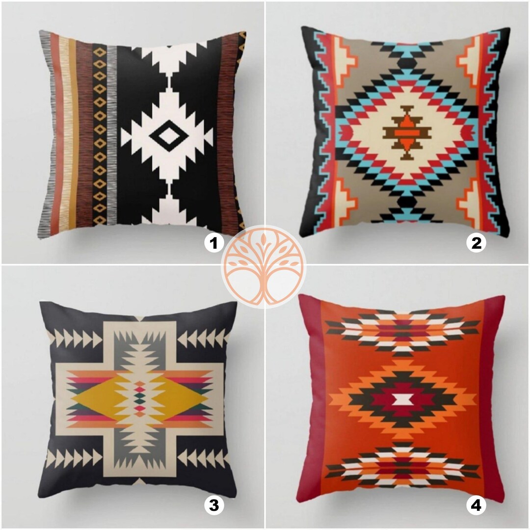 Rug Design Pillow Covers|terracotta Southwestern Cushion Case ...