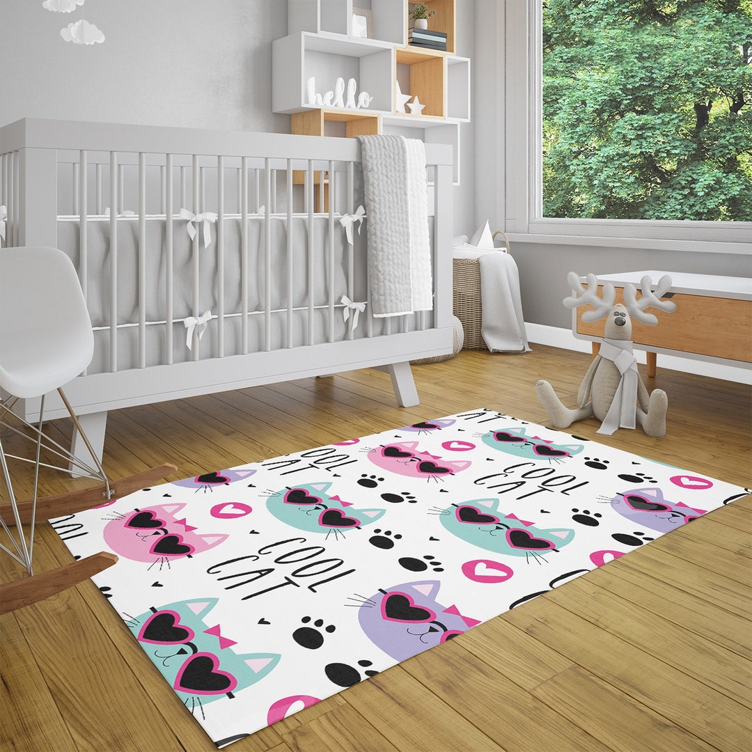 Cat Kids Room Carpet|cool Cat Print Rug|non-slip Carpet|housewarming ...