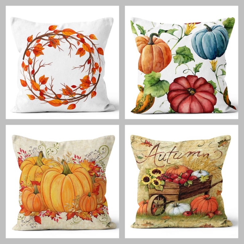 Fall Trend Pillow Coverautumn Cushion Caseorange Pumpkin - Etsy