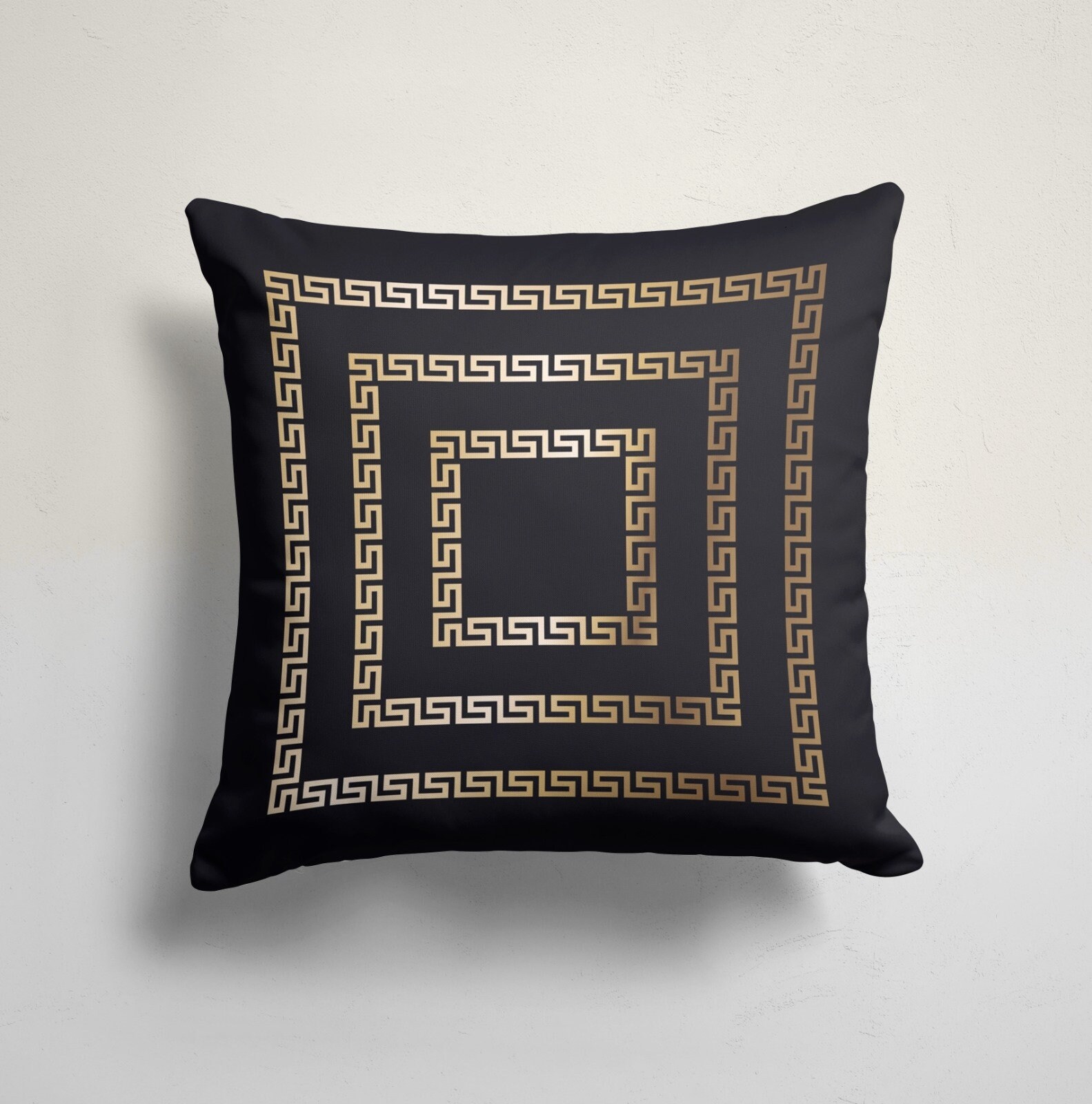 Greek Key Pillow Coverblack White Gold Cushion | Etsy