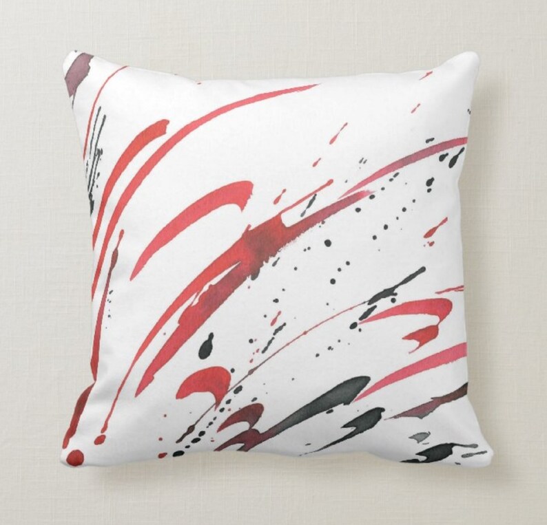 Red Ribbon Throw Pillow Casepolka Dot Pillow Covergeometric - Etsy