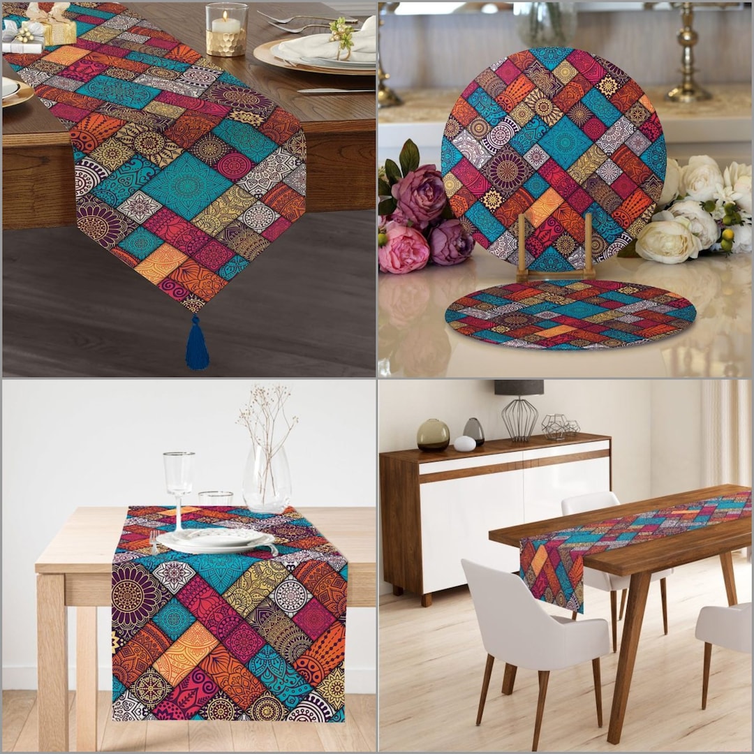 Decorative Placemat & Table Runner|ethnic Tabletop|set of 2 Decorative ...