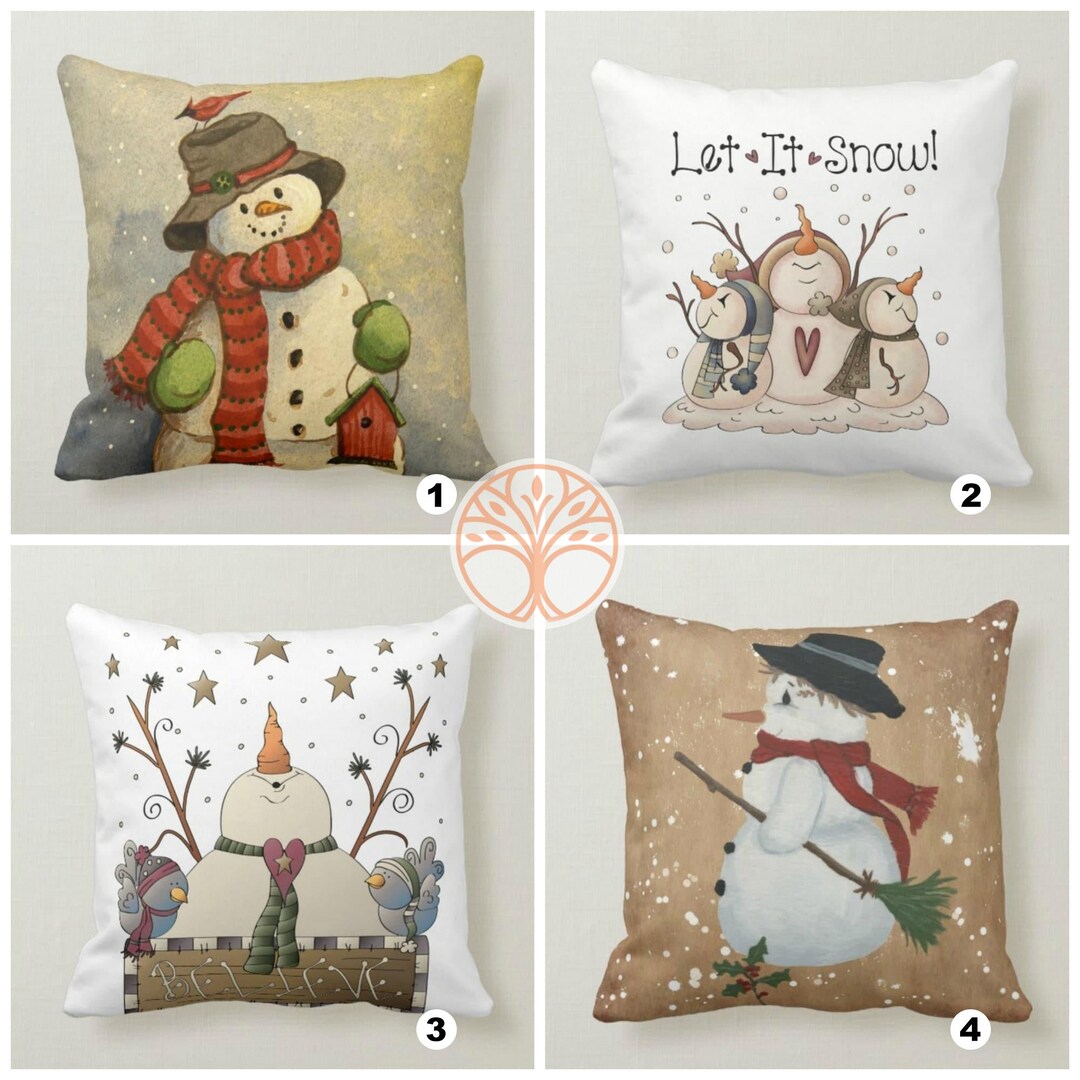 Winter Trend Pillow Cover|cute Snowman Decor|winter Throw Pillow Case ...