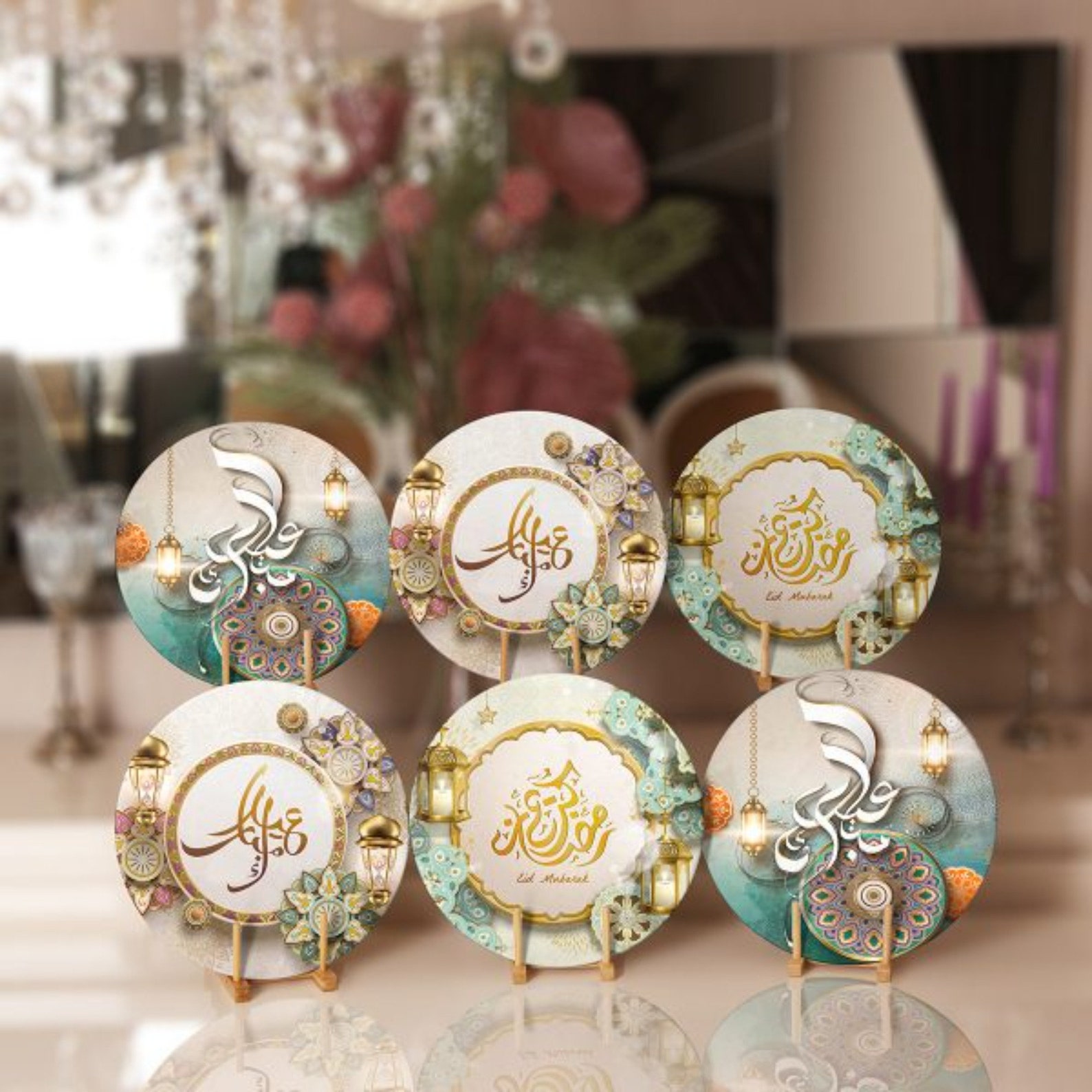 Islamic Placematset of 6 Eid Mubarak Supla Table Matramadan - Etsy