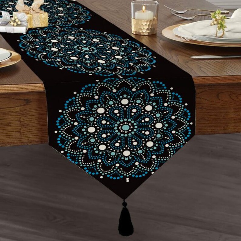 Tiled Mandala Table Runnerhigh Quality Triangle Dining Table - Etsy