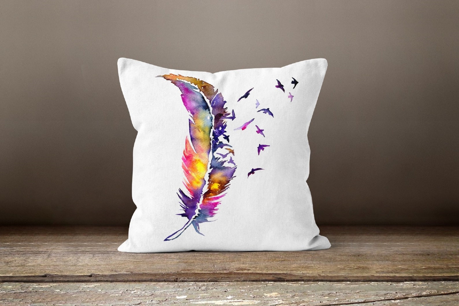 Feather Pillow Cover|colorful Feather Cushion Case|decorative Throw ...