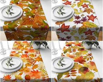 Fall Embroidered Leaves Table Runner - Etsy