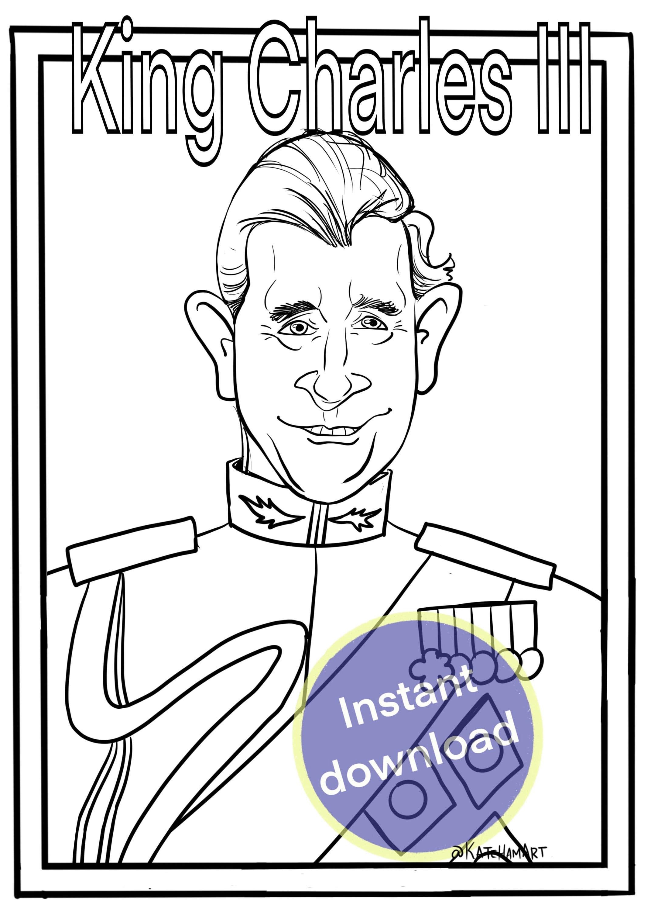 Rey Carlos de Gran Bretaña Página para colorear Hoja de actividades ...