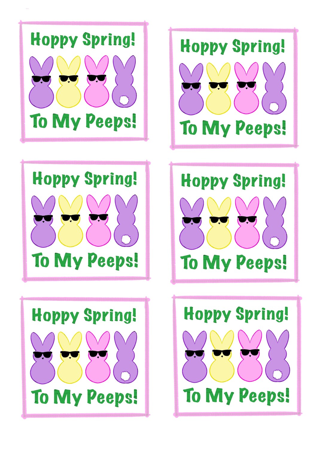 Peeps Treat Tag Instant Download Printable Activity Sheet for School or ...