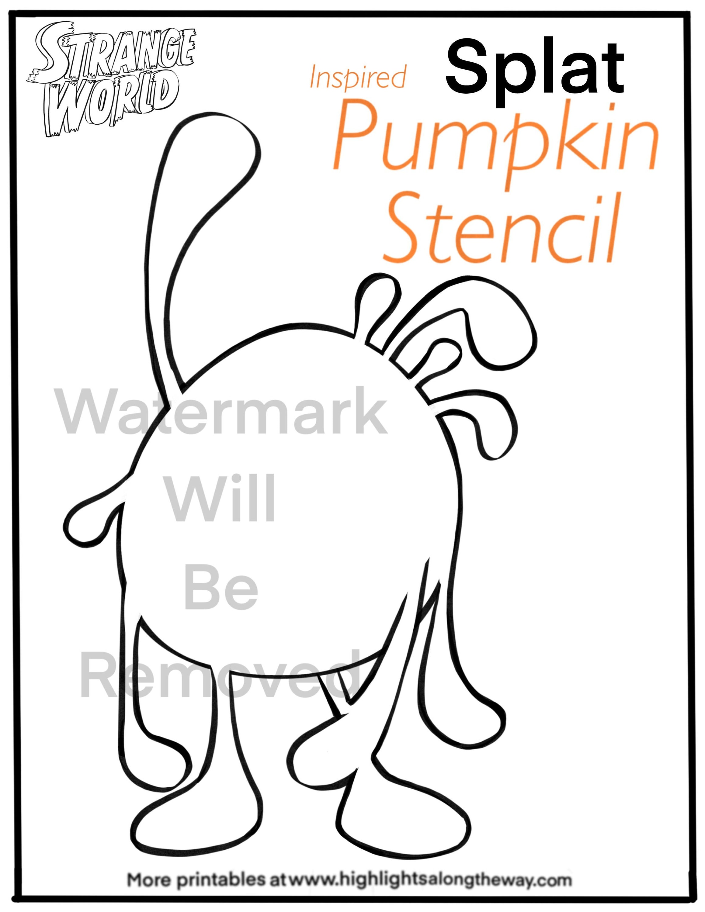 Splat Strange World Blue Blob Pumpkin Stencil Instant Download - Etsy