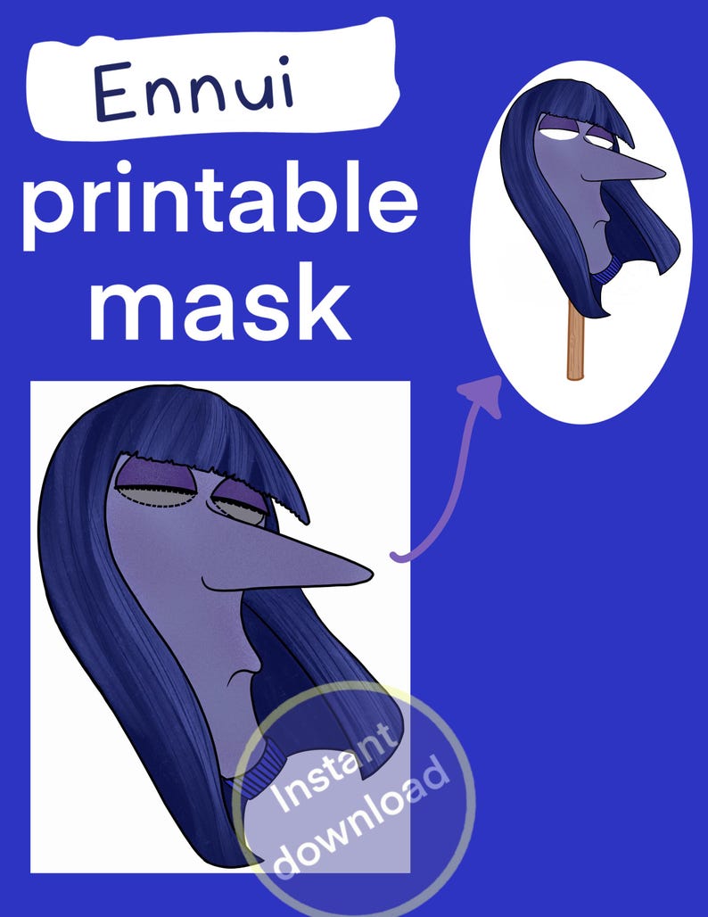 Ennui Mask Instant Download Printable for Halloween MHP Oogie Boogie ...