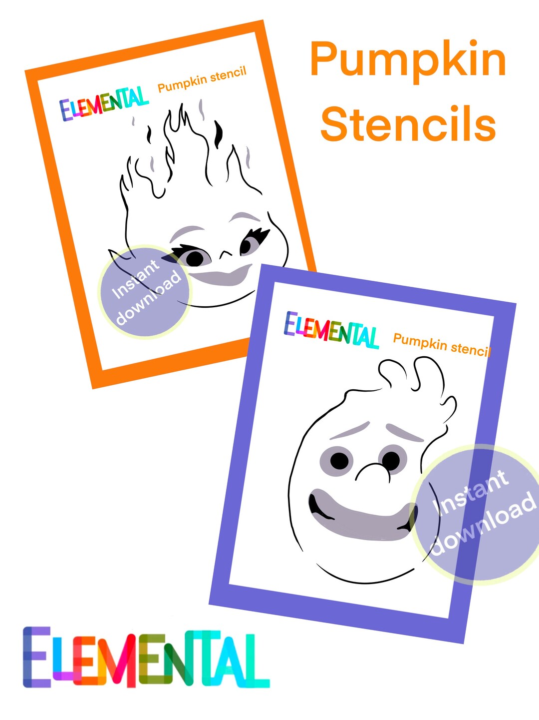 Elemental Ember Wade Pumpkin Stencil Jack O Lantern Easy Instant ...