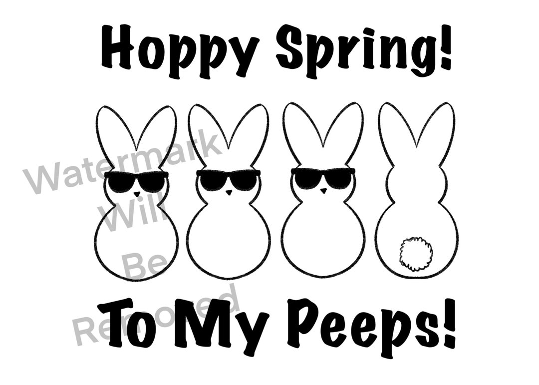 Instant Download HOPPY Spring Coloring Sheet Peeps Bunny School ...
