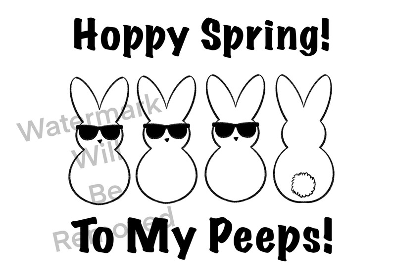 Instant Download HOPPY Spring Coloring Sheet Peeps Bunny School ...