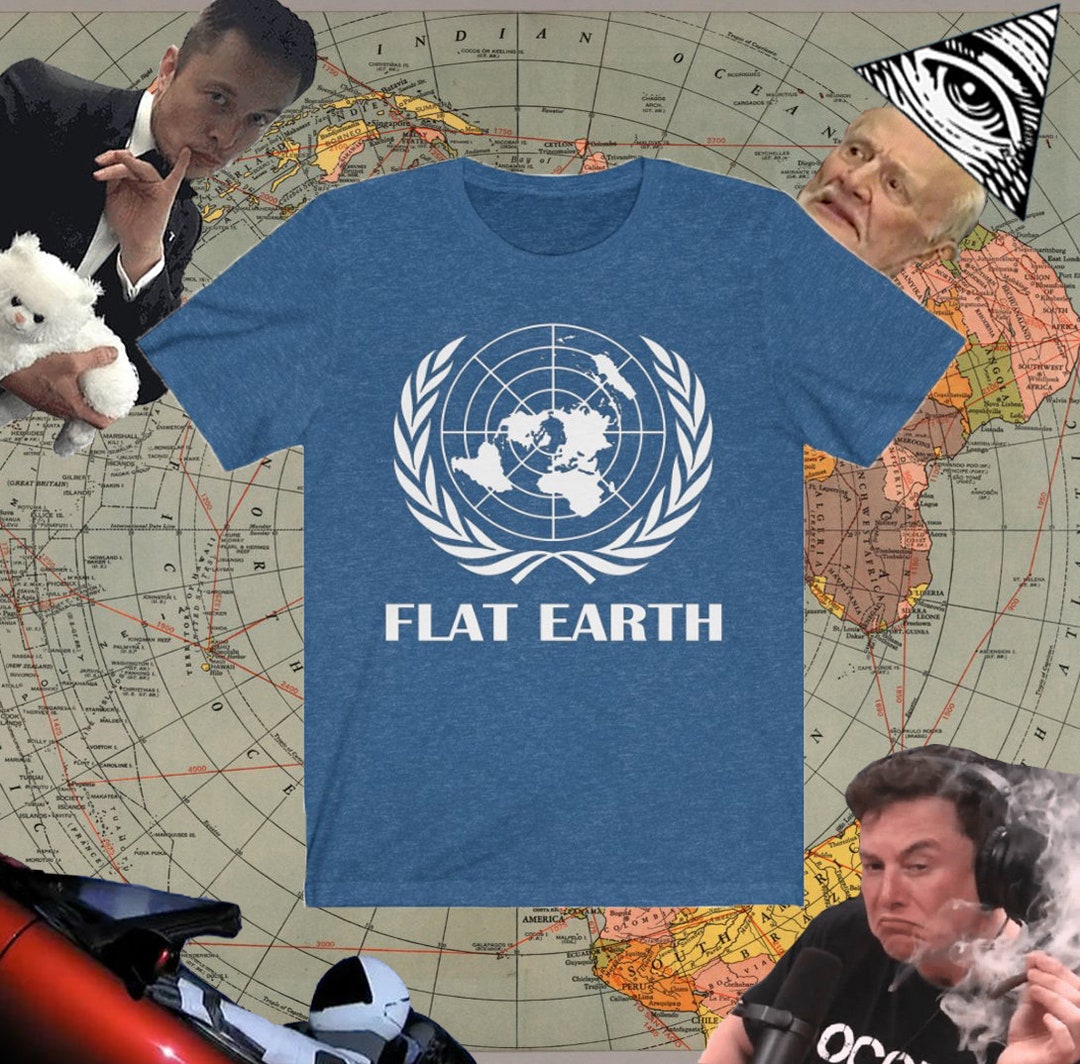 Flat Earth Tee Shirt, Flatties, Flat Heads, Flat Earth Map Tee Shirt ...