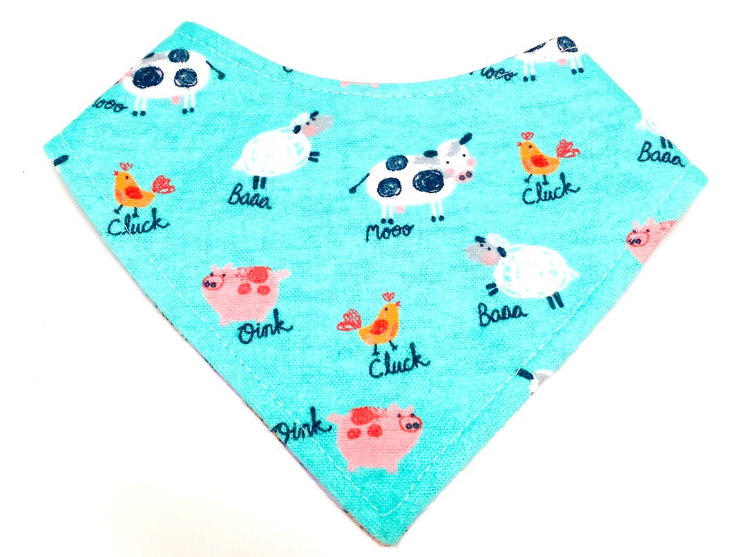 Farm Animals Dog Bandana, Cows, Pigs, Chicken, Pet Bandana, Reversible ...