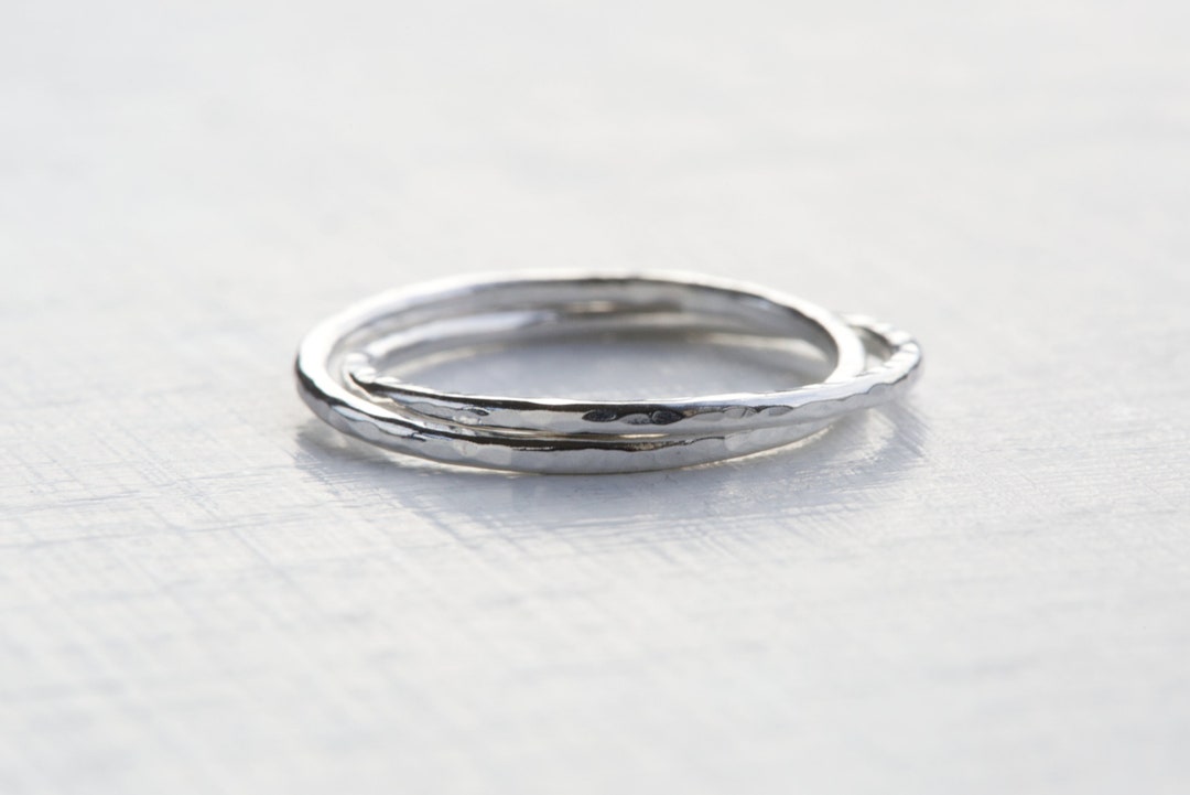Handmade 925 Sterling Silver Double Interlinked Ring - Etsy