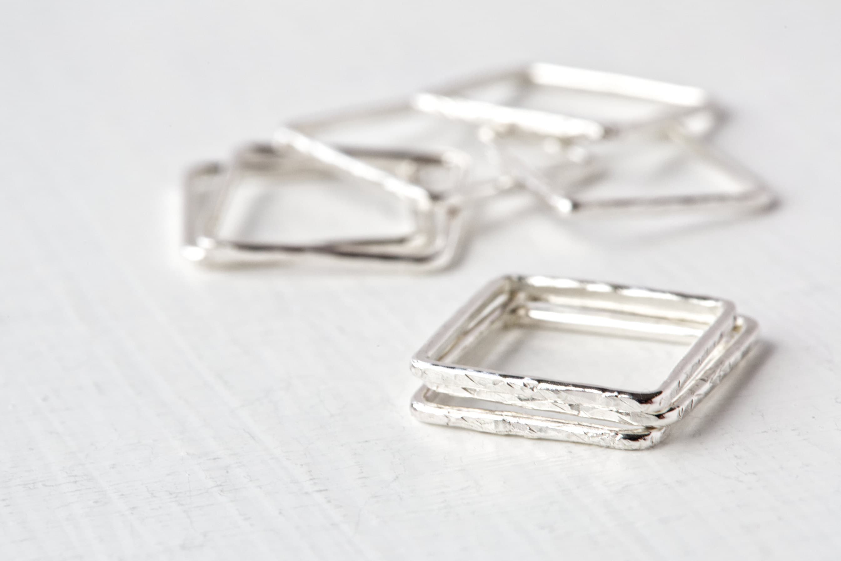 Handmade 925 Sterling Silver Stackable Square Ring | Etsy