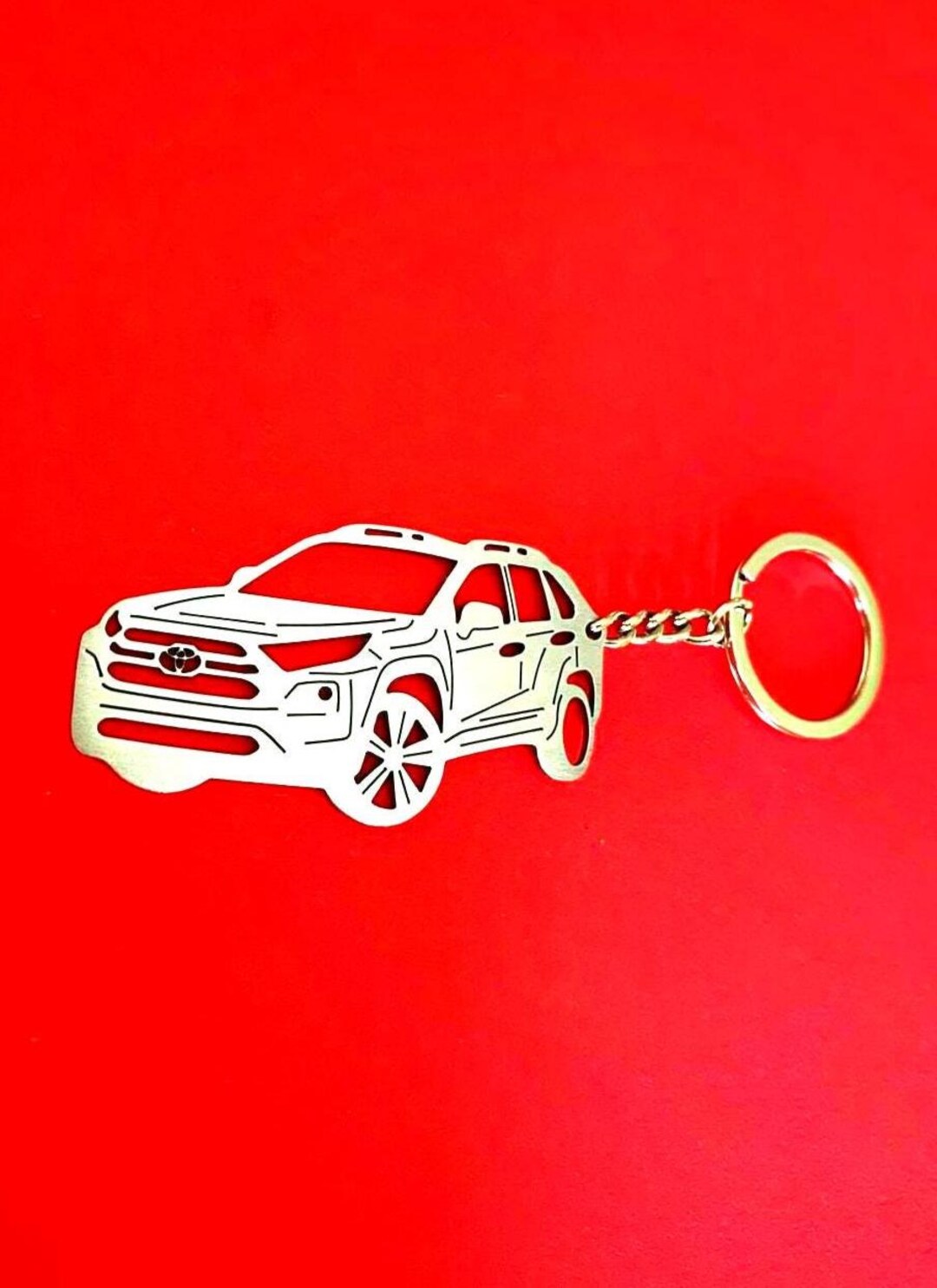Custom Car Keychain Rav 4 2024, Exclusive Stainless Steel Keychain Key ...