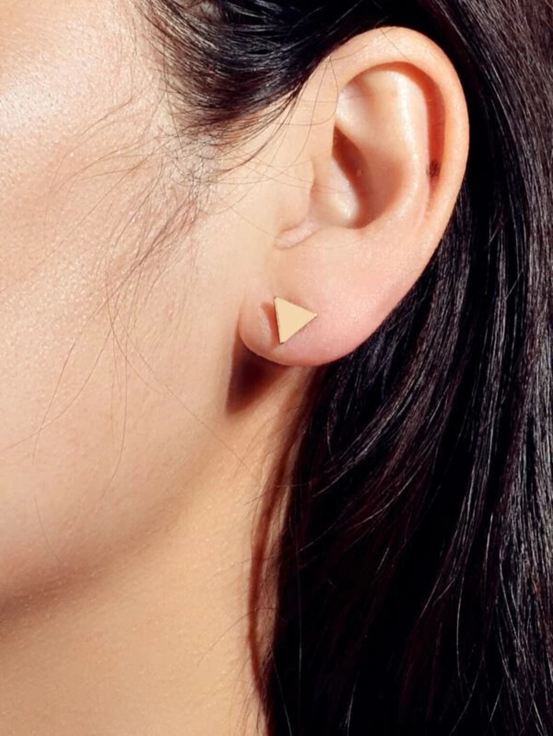 Tiny Triangle Gold Stud Earrings Boho Jewelry Gold Statement - Etsy