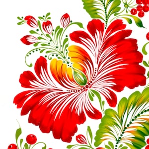 Petrykivka Ukrainian Folk Painting Instant Download, Floral Abstract ...