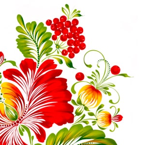 Petrykivka Ukrainian Folk Painting Instant Download, Floral Abstract ...